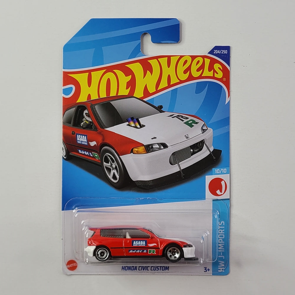 Hot Wheels - Honda Civic Custom (Cherry Red) [Card Variant] – Throwback ...